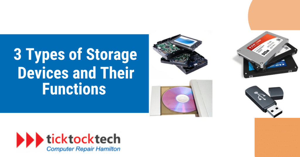 3 Types of Storage Devices and their Functions - Computer Repair | TickTockTech